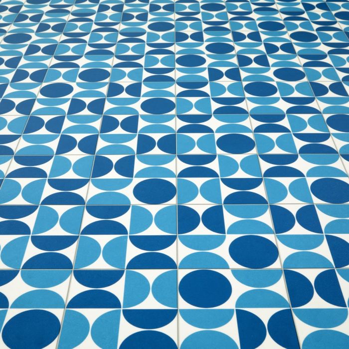 blue pattern flooring
